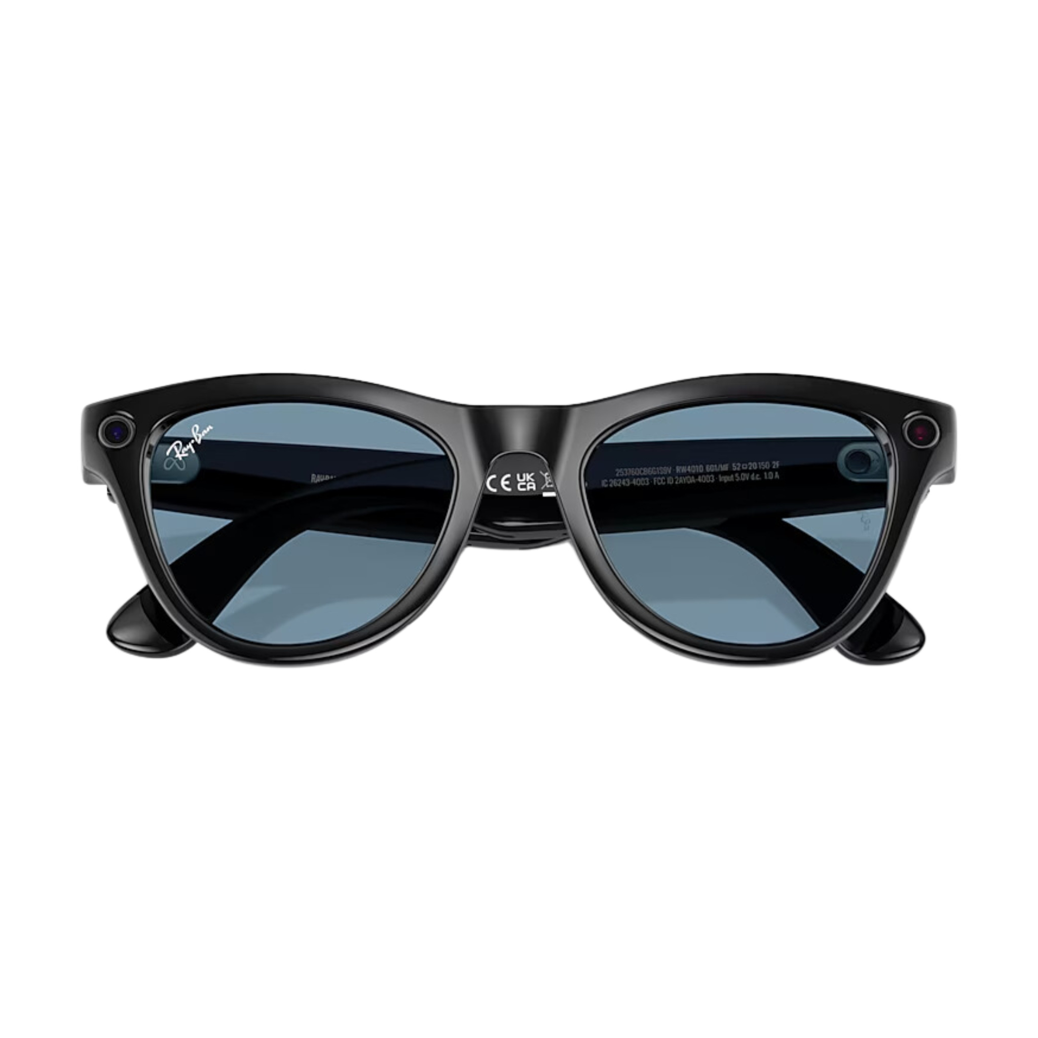 Ray-Ban ꟾ Meta Skyler Shiny Black Clear/Cerulean Blue Transitions® M na ...